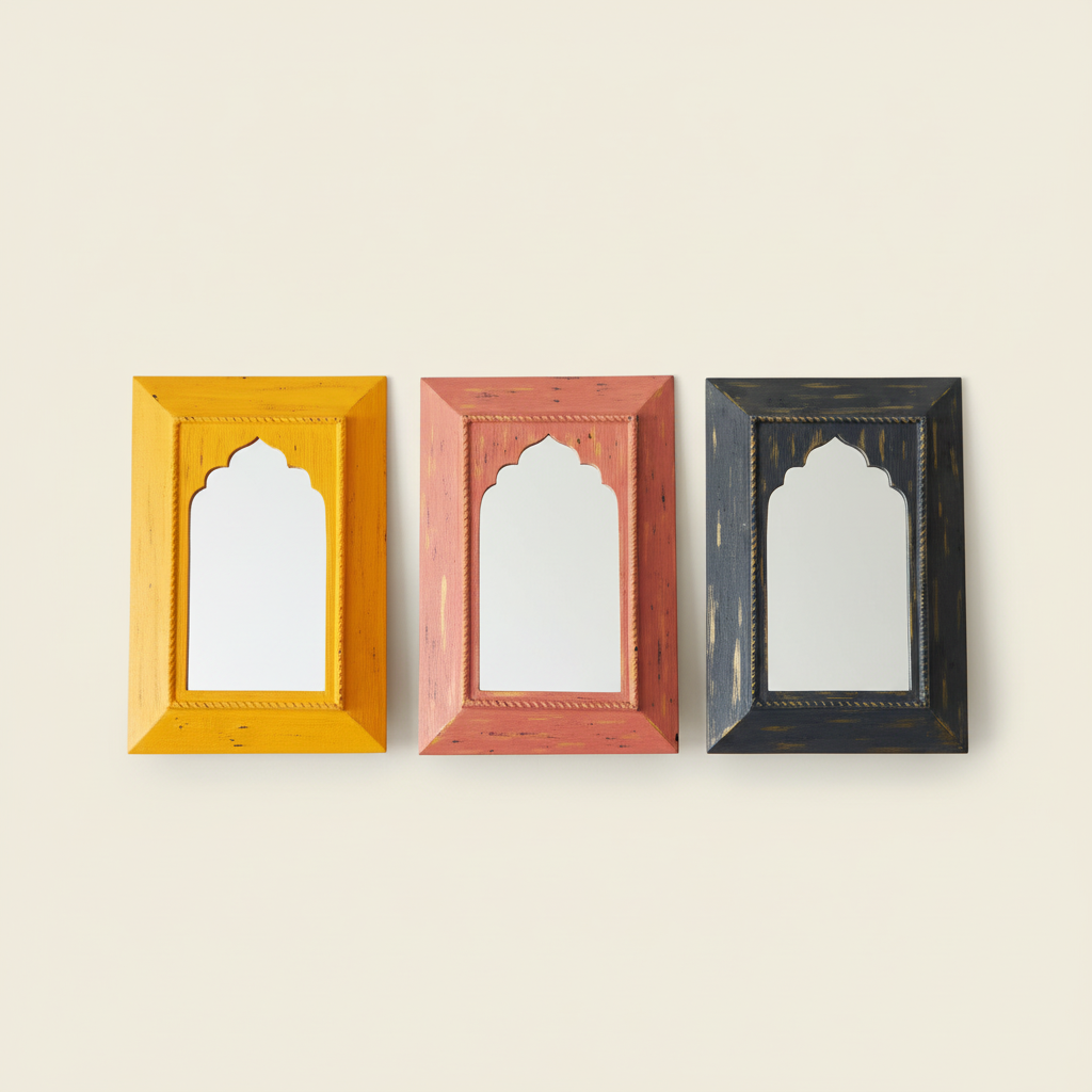 Aurum Mughal Mirror set 3-Medium - Hansa Handicraft