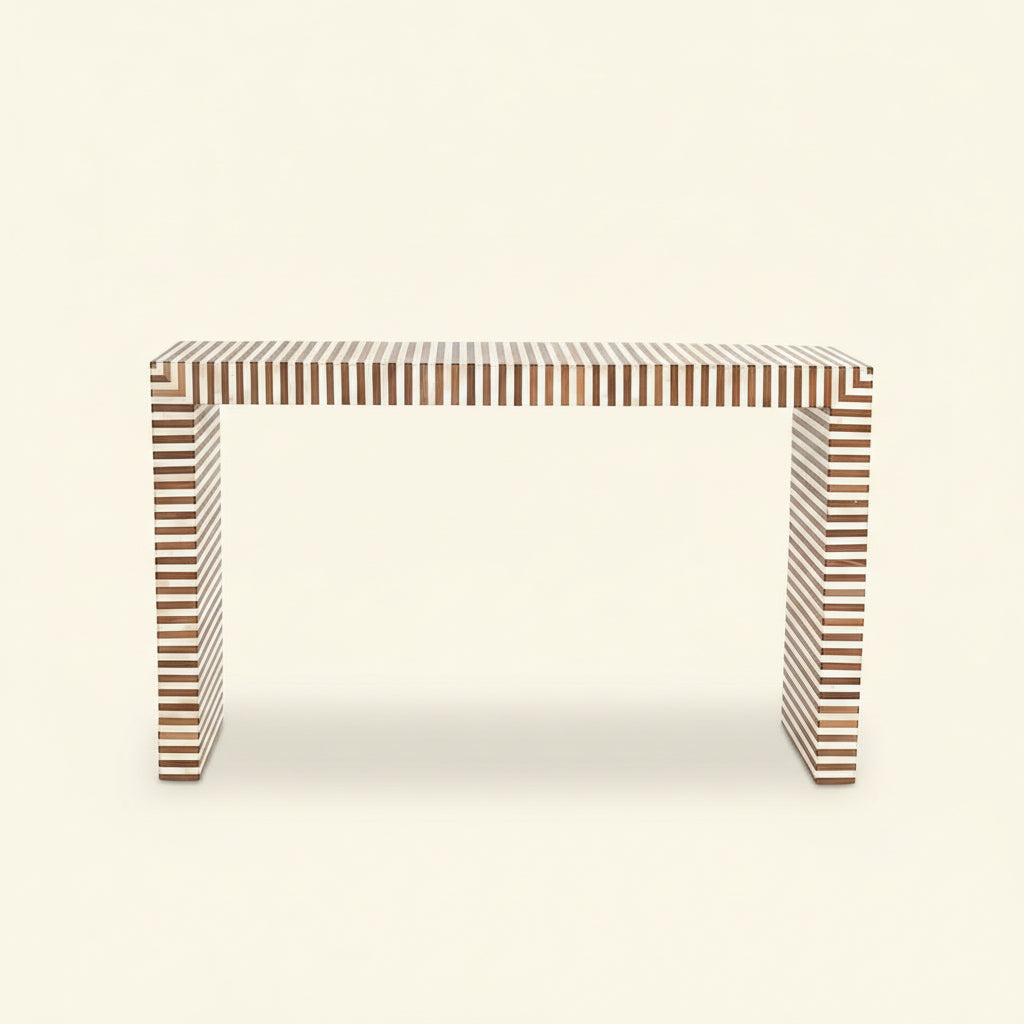 Handmade Studio a Sienna Waterfall Bone Inlay Console Table | Unique E ...