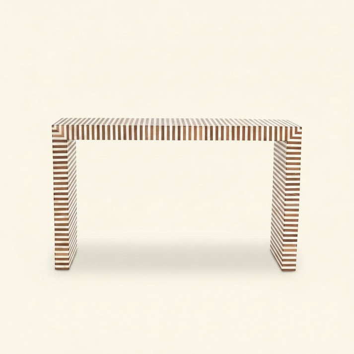 Handmade Studio a Sienna Waterfall Bone Inlay Console Table | Unique E ...
